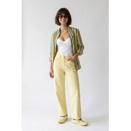 Hochtaillierte Weite Jeans aus Baumwolle