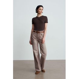 HochTaillierte Gerade Jeans