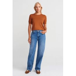 Hoch sitzende gerade Jeans aus Baumwoll-Denim
