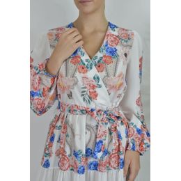 Blumen V-Ausschnitt Maxikleid mit Bindeg&uuml;rtel