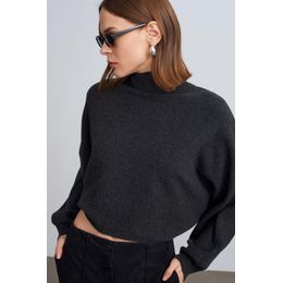 Damen Oversized Gek&uuml;rzter Rollkragenpullover