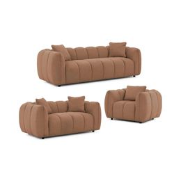 S-STYLE Polstergarnitur 3+2+1 Nubira rot Ma&szlig;e (cm): B: 228 H: 69 Sofas > Sofas nach Material > Stoffsofas &raquo; Sofa DE