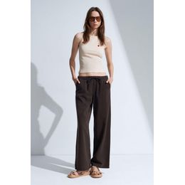Hochtaillierte weite Denim-Jeans