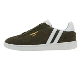 Patrick - "Lyon" Sneaker f&uuml;r Herren, Wildleder, Cupsohle (Oliv/Wei&szlig;)