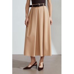 Hochtaillierter Midi Gerade Crepe Rock