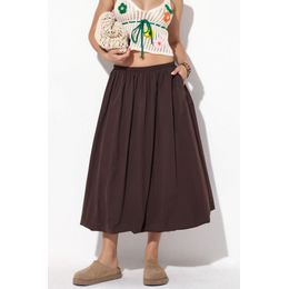 Hochwaisted A-Linien Midi-Rock