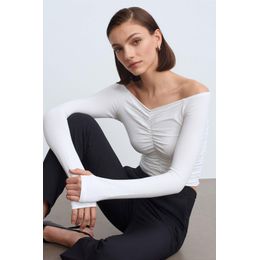 Schulterfreies cropped Top Bluse