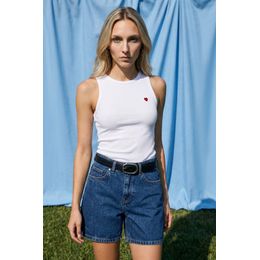 Bestickte &auml;rmellose Slim-Fit-Jersey-Bluse