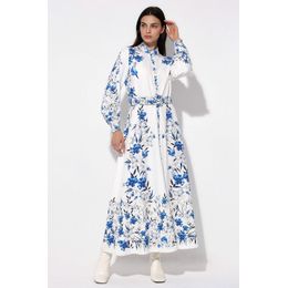 Blumenkleid mit G&uuml;rtel im Maxiformat