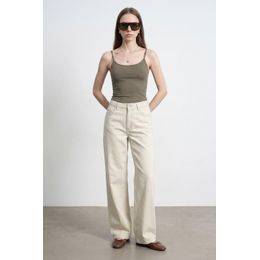 Hochtaillierte weite Denim-Jeans