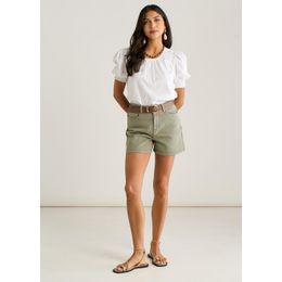 Khaki-Jeansshorts