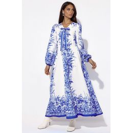 Bedrucktes V-Ausschnitt Maxikleid mit Bindedetail