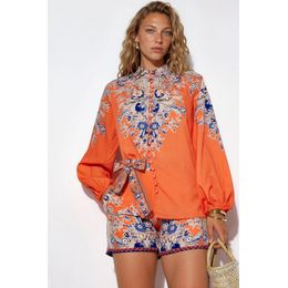 Paisley Woven Jumpsuit mit Bindeband-Detail