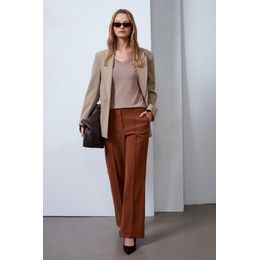 Damen High-Waist Weitbeinige Lederimitat-Hose