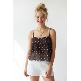 Punktmuster Chiffon Cropped Top