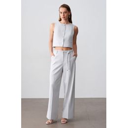 Damen Hohe Taille Weite Hose Mit G&uuml;rtel