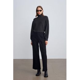 Damen High-Waist Weitbeinige Faux-Lederhosen