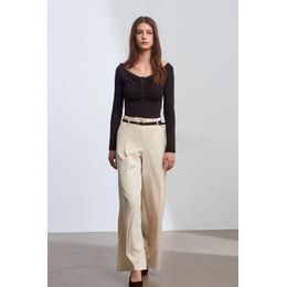Damenweite Crepe-Hose mit G&uuml;rtel