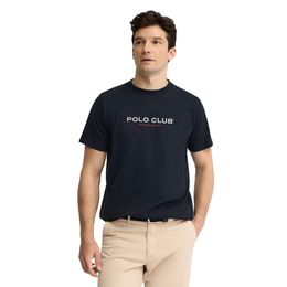 Kurz&auml;rmliges T-Shirt marineblau mit Established 2012 Polo Club Stickerei