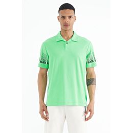 Herren Baumwolle Polo Kragen Bedrucktes T-Shirt