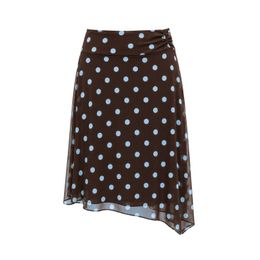 Hoch-taillierter Polka Dot T&uuml;ll Midi-Rock