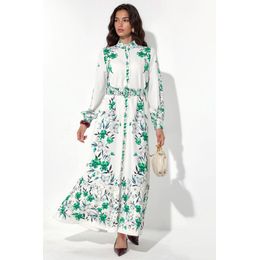 Blumenkleid mit G&uuml;rtel im Maxi-Stil