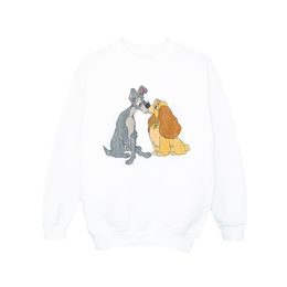 Disney - "Lady And The Tramp Distressed Kiss" Sweatshirt f&uuml;r M&auml;dchen (Wei&szlig;)