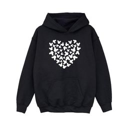 Disney - "Mickey Mouse Heart Silhouette" Kapuzenpullover f&uuml;r M&auml;dchen (Schwarz)