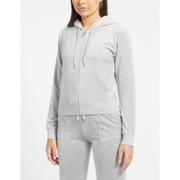 Damen Juicy Couture Velours Vollzip-Trainingsjacke in Silber