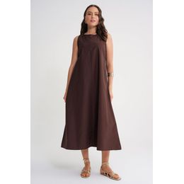 Maxi-Popelinkleid mit Taschen