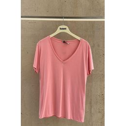 V-Ausschnitt Kurzarm Modal Bluse