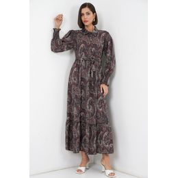 Paisley G&uuml;rtelt-Kleid Midi-Shirt
