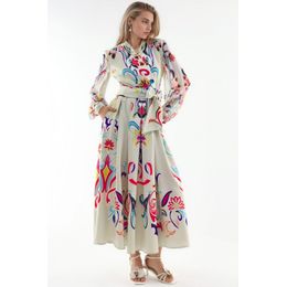 Maxikleid mit floralem Druck im A-Linien-Schnitt
