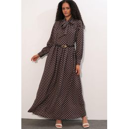 Polka Dot Maxi-Hemd Kleid