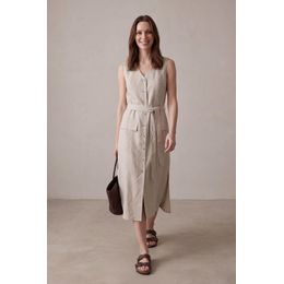 Damen Baumwoll-Popeline Midi Hemdkleid