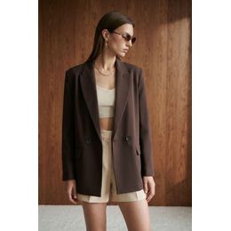 Damen Lang Crepe Blazer Jacke
