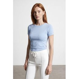 Damen Slim Fit Rundhalsausschnitt T-Shirt