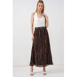 Hochtaillierter Paisley Midi A-Linien-Rock