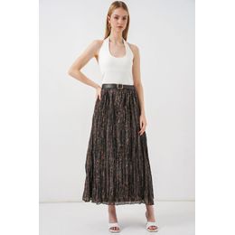 Hoch taillierter Paisley Midi A-Linien Rock
