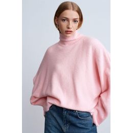 &Uuml;bergro&szlig;er gerippter Rollkragenpullover
