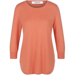 Peter Hahn - Rundhals-Pullover aus Seide und Kaschmir, orange, Gr. 46 / L - Seide