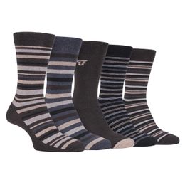 Farah - 5er-Pack d&uuml;nne, atmungsaktive, klassische, gestreifte, gemusterte, weiche Baumwoll-Kleider-Socken f&uuml;r Herren - FCS271BRNGRY (gestreift)