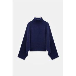 &Uuml;bergro&szlig;er gerippter Rollkragenpullover
