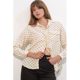 &Uuml;bergro&szlig;es Polka-Dot Gewebtes Hemd