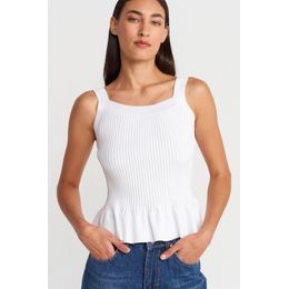 Enganliegendes Rippenshirt ohne &Auml;rmel mit quadratischem Ausschnitt