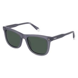 Polaroid PLD 4167/S/X | Unisex-Sonnenbrille | Fassung: Vollrand, Quadratisch, Acetat, Grau | Glasfarbe: Gr&uuml;n