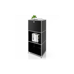 Floordirekt Metallregal schwarz Ma&szlig;e (cm): B: 50 H: 121 &raquo; M&ouml;bel Kraft