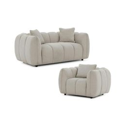 S-STYLE Polstergarnitur 2+1 Nubira braun Ma&szlig;e (cm): B: 172 H: 69 Sofas > Sofas nach Material > Stoffsofas &raquo; Sofa DE