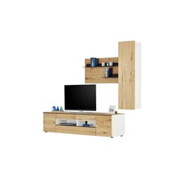 M&ouml;bel Kraft Wohnwand holzfarben Ma&szlig;e (cm): B: 267 H: 195 T: 55.0 &raquo; M&ouml;bel Kraft