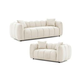 S-STYLE Polstergarnitur 3+2 Nubira beige Ma&szlig;e (cm): B: 228 H: 69 &raquo; M&ouml;bel Kraft